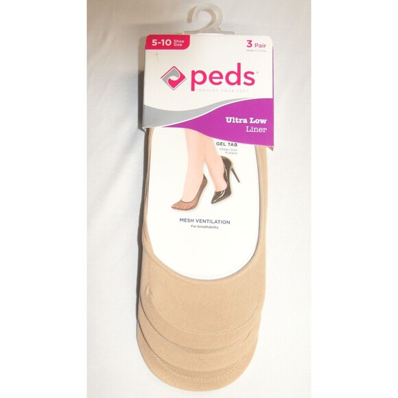 Peds | Accessories | Peds Womens Ultra Low Liner 3 Pair Nude Shoe Size ...